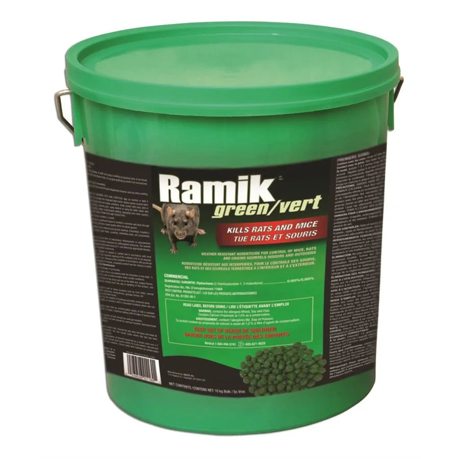 Ramik rat and mouse Green Bait 10kg – rodenticidecanada.com